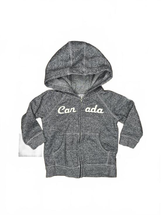 Canadiana | Shirts & Tops | Canadiana Grey Zipup Hoodie With Maple Leaf ...